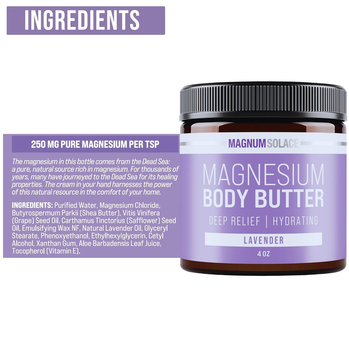 Magnesium Body Butter for Women & Men – Magnum Solace